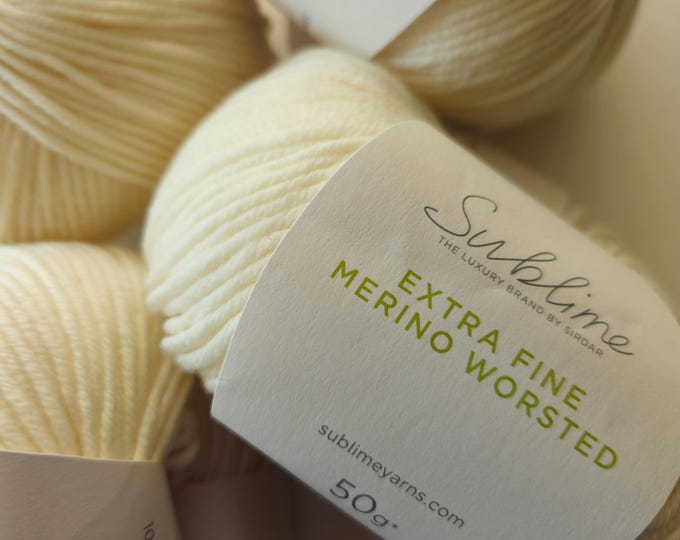 Sublime Extra Fine Merino Worsted Yarn - 50g Balls 100% Merino Wool ...
