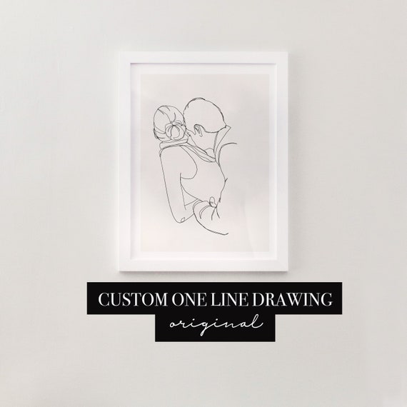 Custom One Line Drawing Original | Etsy