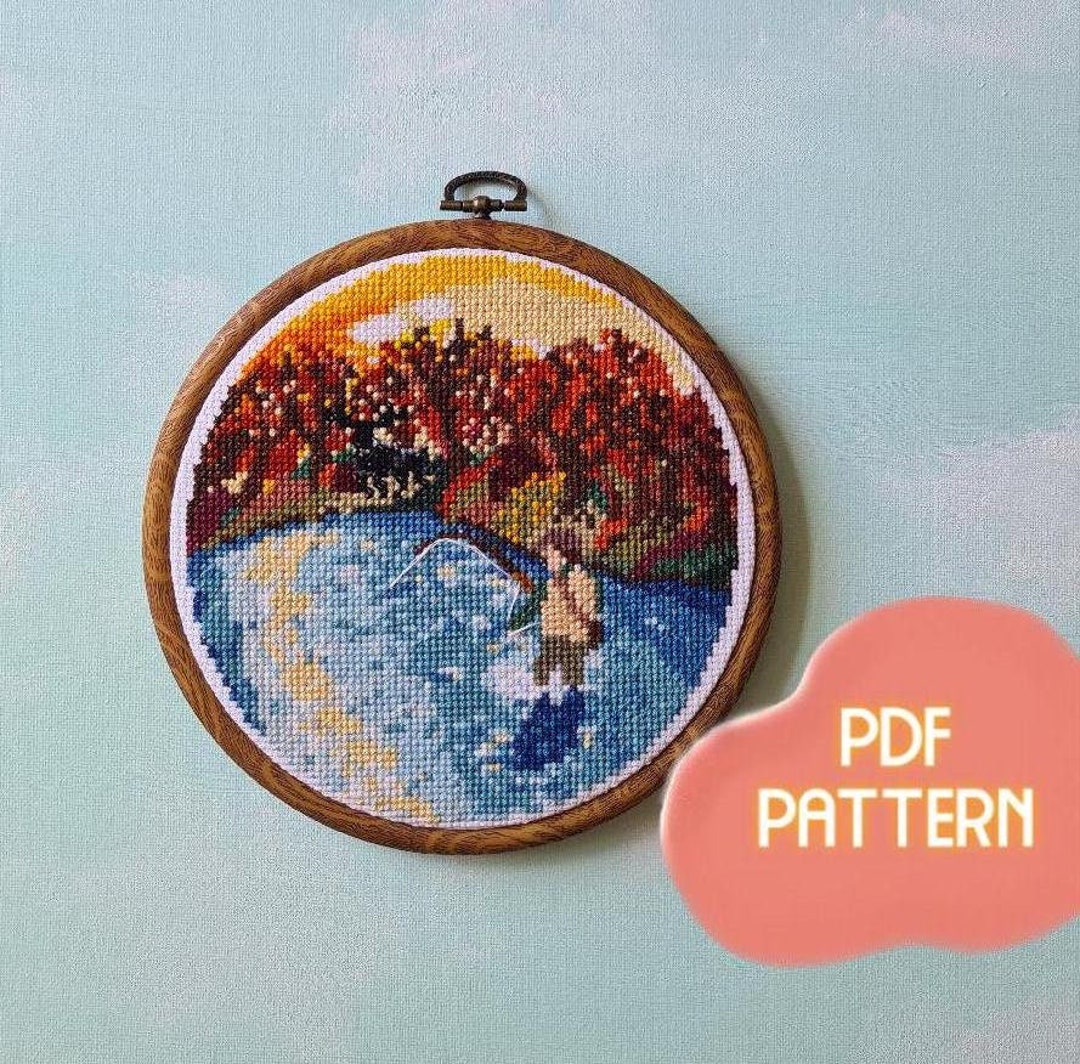 Hannibal - Will Fishing - PDF Digital Cross Stitch Pattern for 7 Inch ...