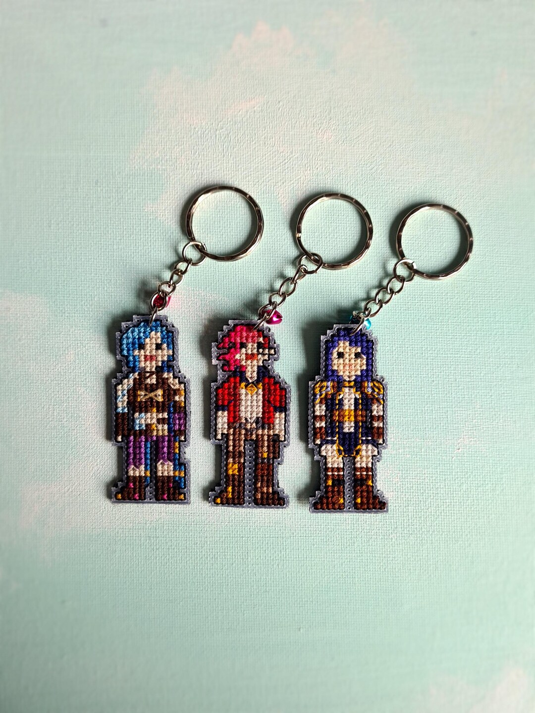 Arcane Cross Stitch Keychains - Etsy