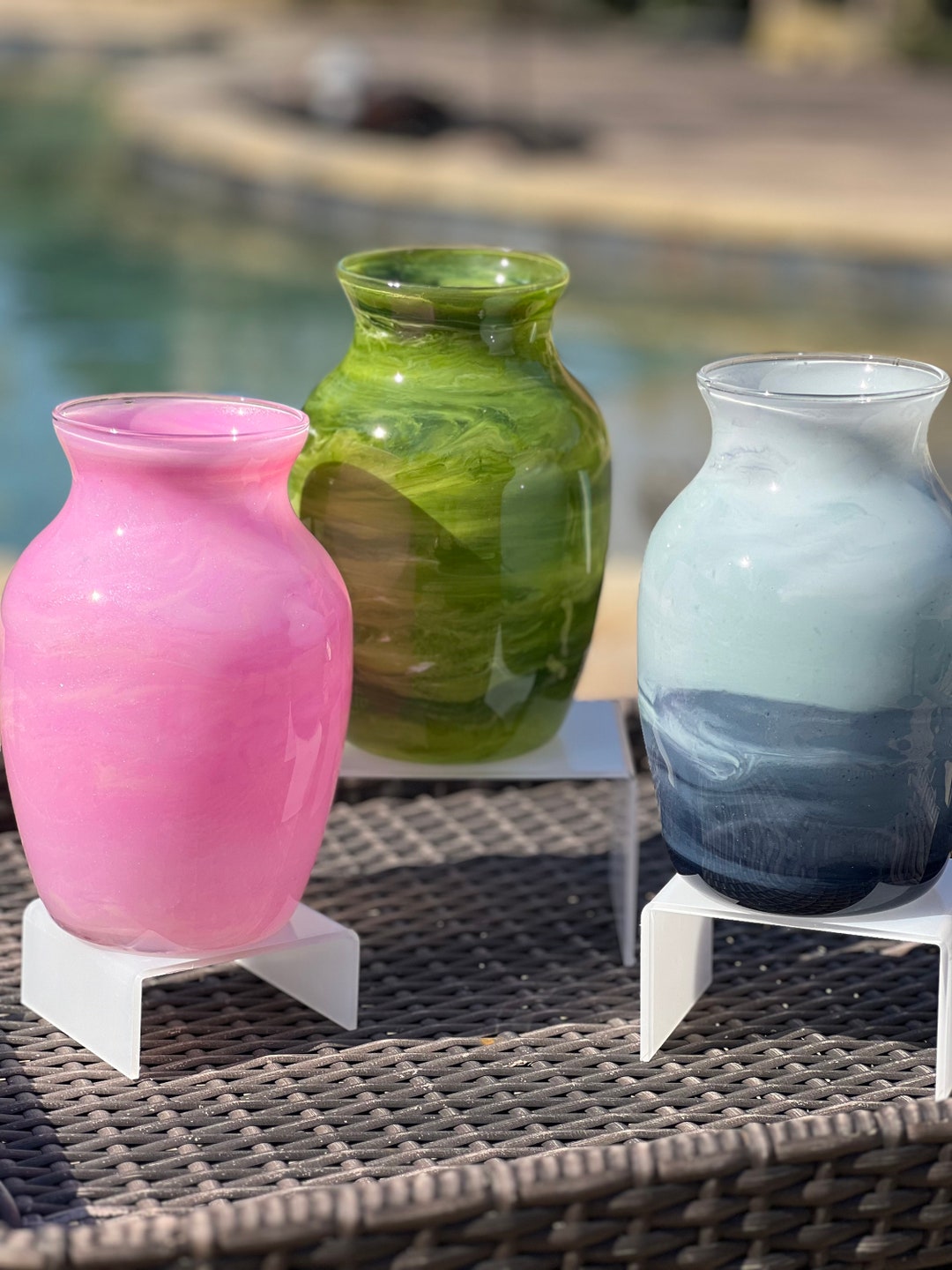 Hand Painted Glass Vase - Etsy