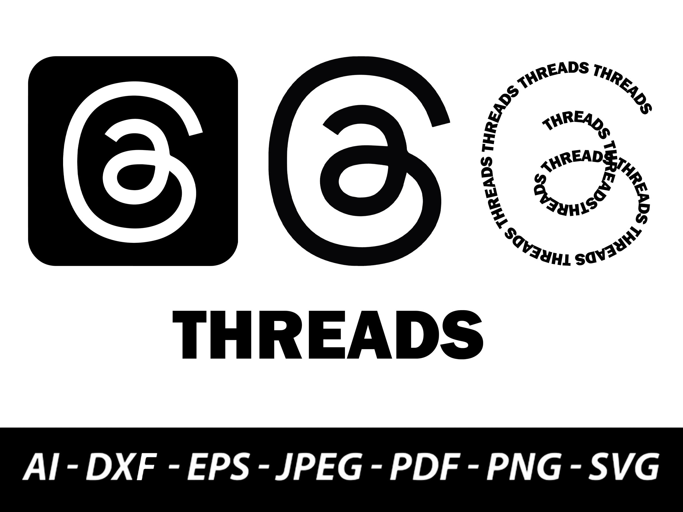 Threads Logo, Threads Digital File, Threads Svg, Sticker Making, Cricut ...