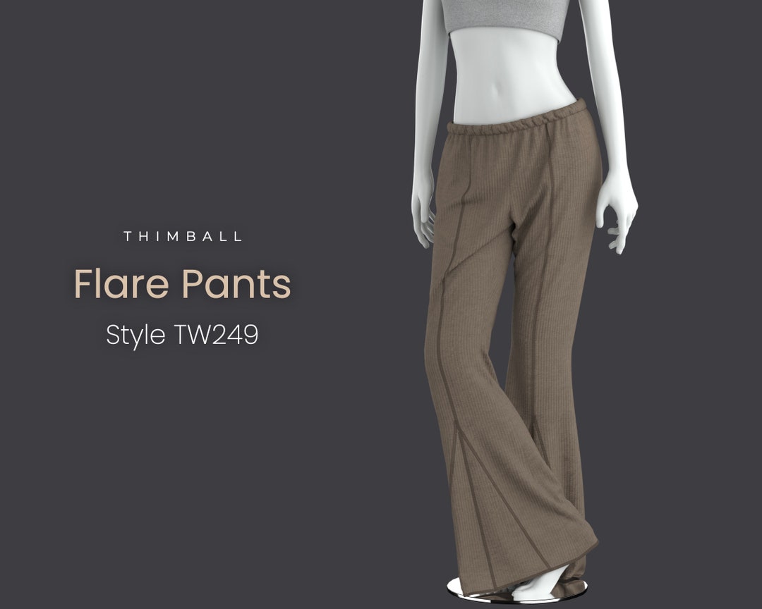 Flare Pants Printable Sewing Pattern Style TW249 - Etsy