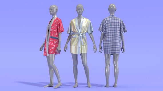 Kimono Robe Printable Sewing Pattern Style TW65 - Etsy