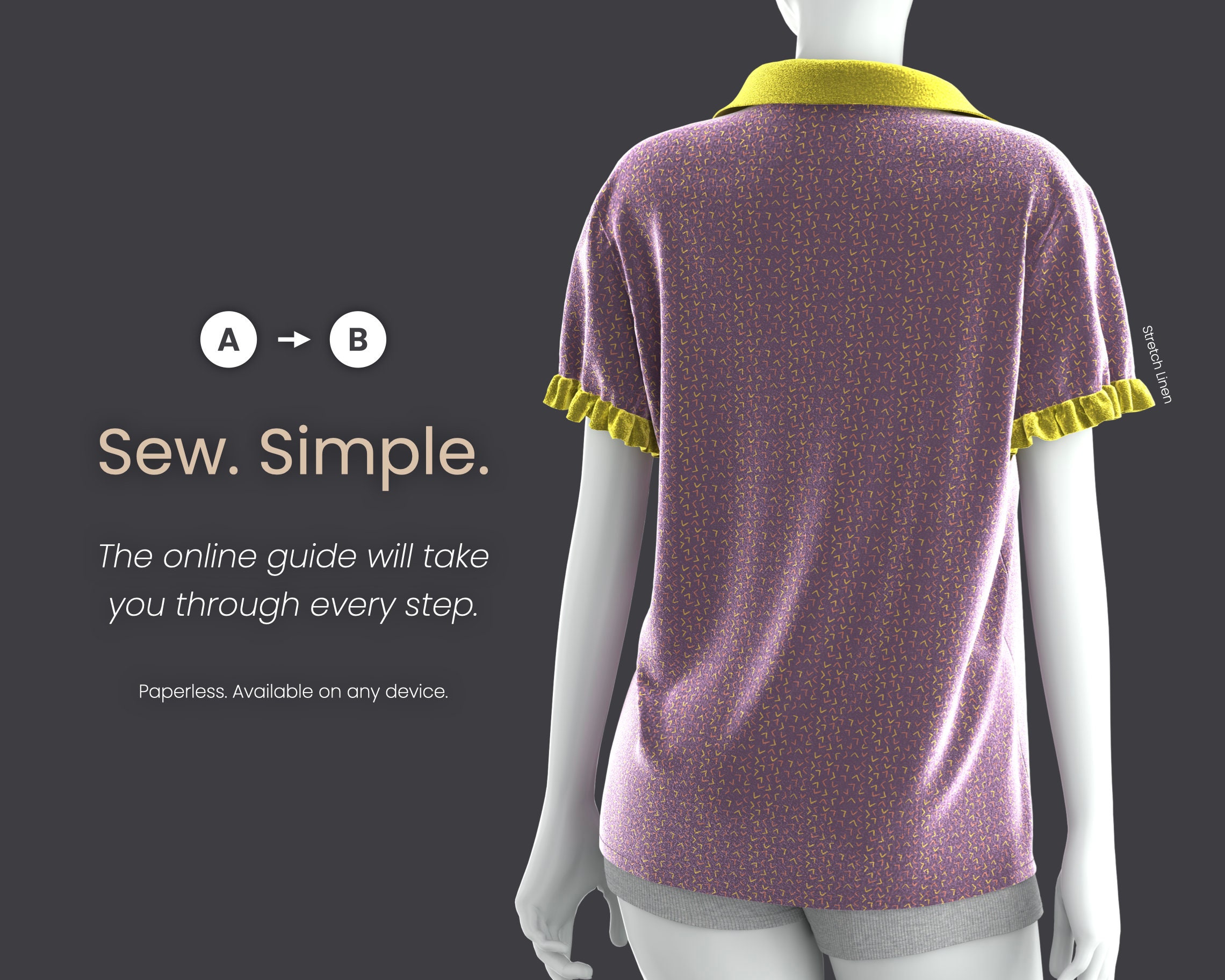 Pajama Shirt Printable Sewing Pattern Style TW103 - Etsy