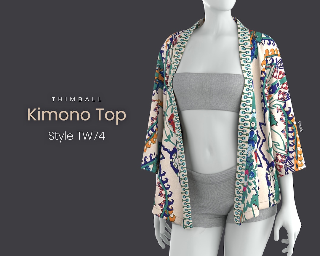 Kimono Top Printable Sewing Pattern Style TW74 - Etsy