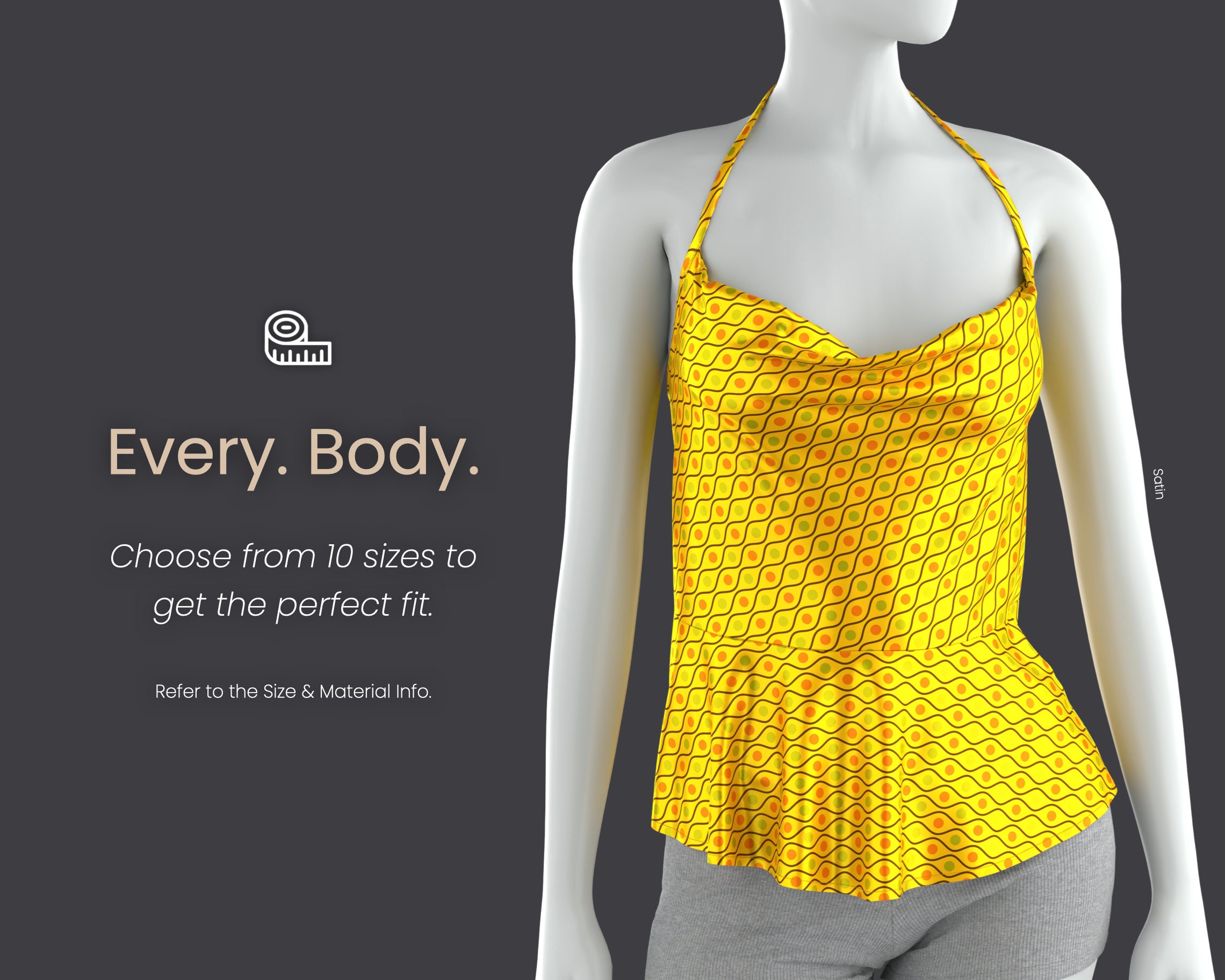 Halter Top Printable Sewing Pattern Style TW150 - Etsy