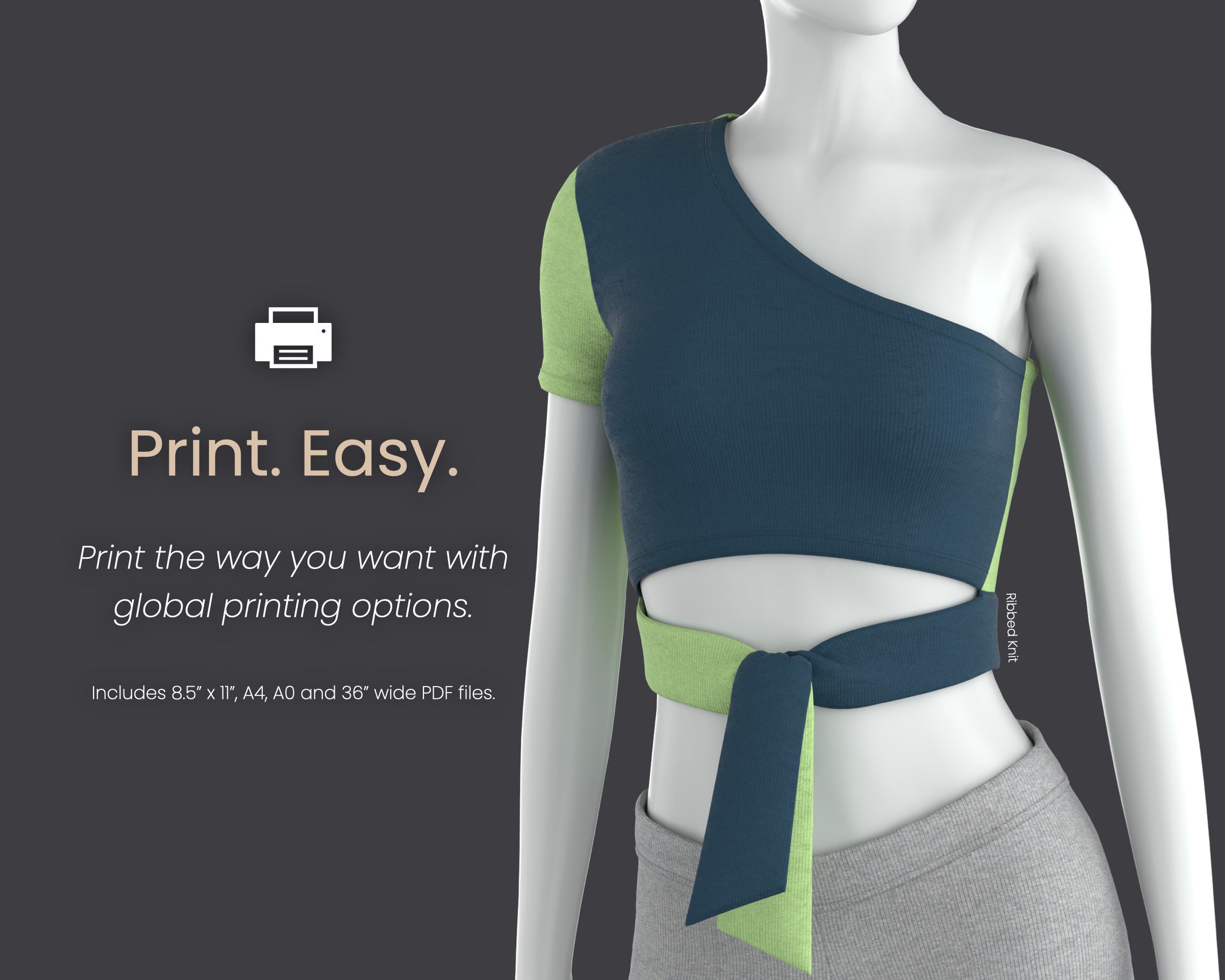 Crop Top Printable Sewing Pattern Style TW18 - Etsy
