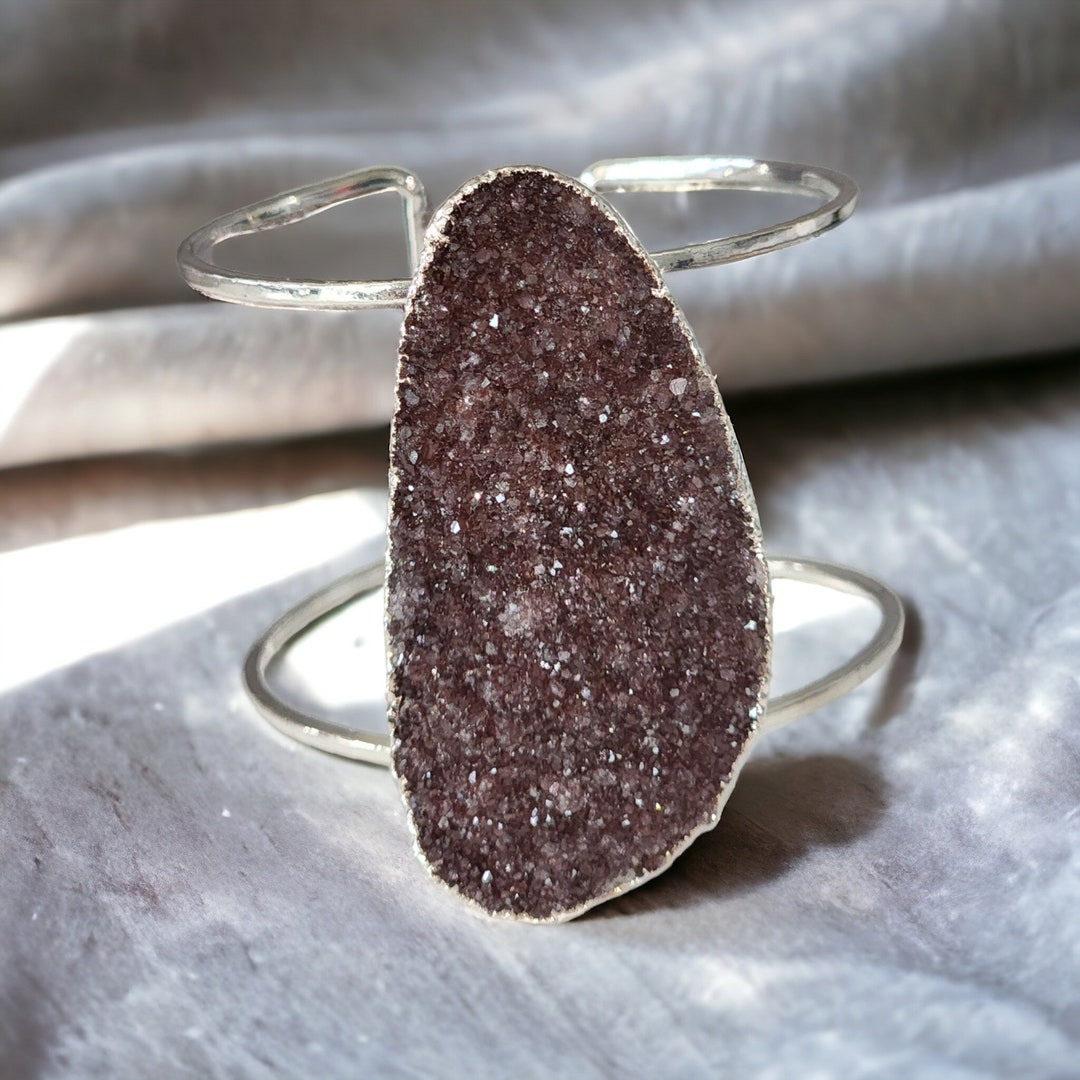 Druzy Cuff Adjustable - Etsy