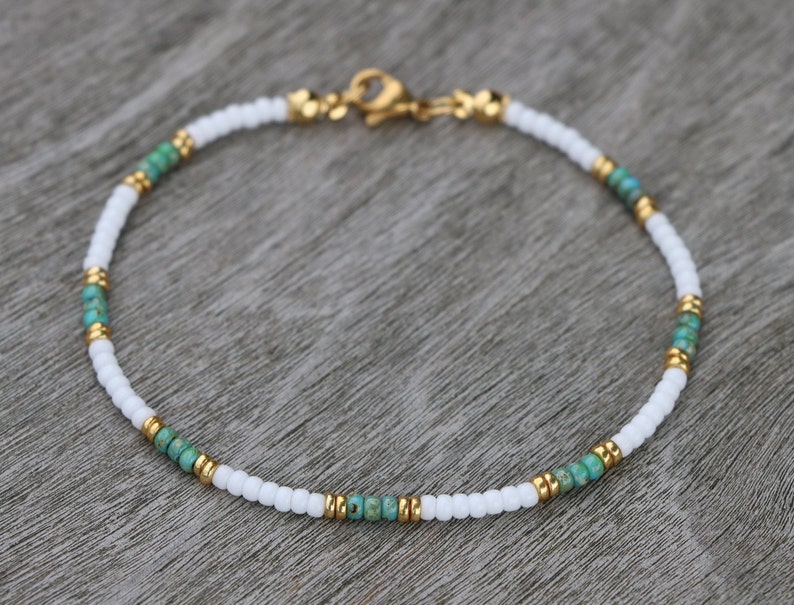 Turquoise Anklets For Women Ankle Bracelet Beaded Anklet Etsy