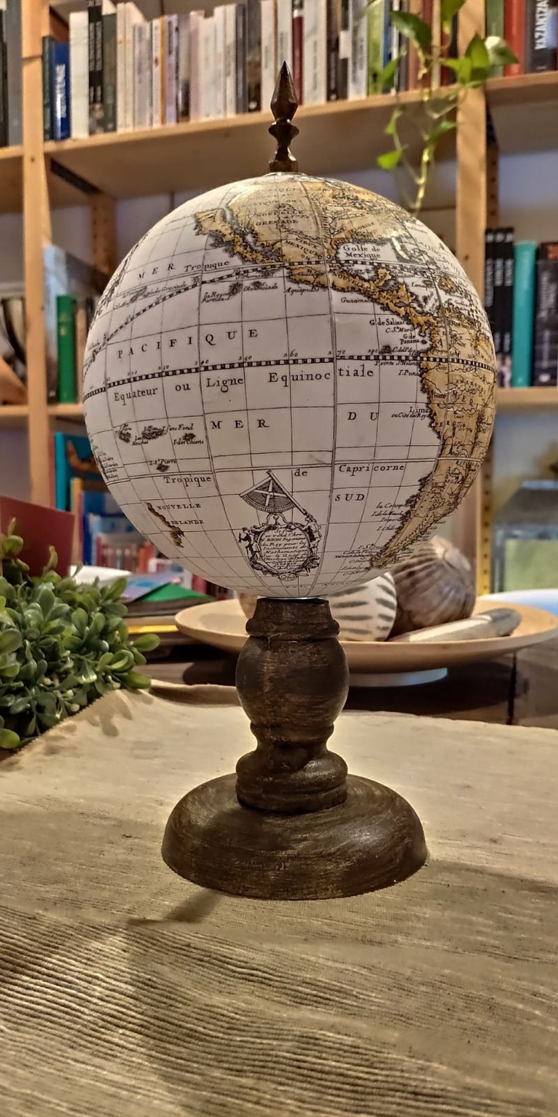 Globe Vintage Terrestrial, Handmade Globe, World Map, Desktop Globus ...
