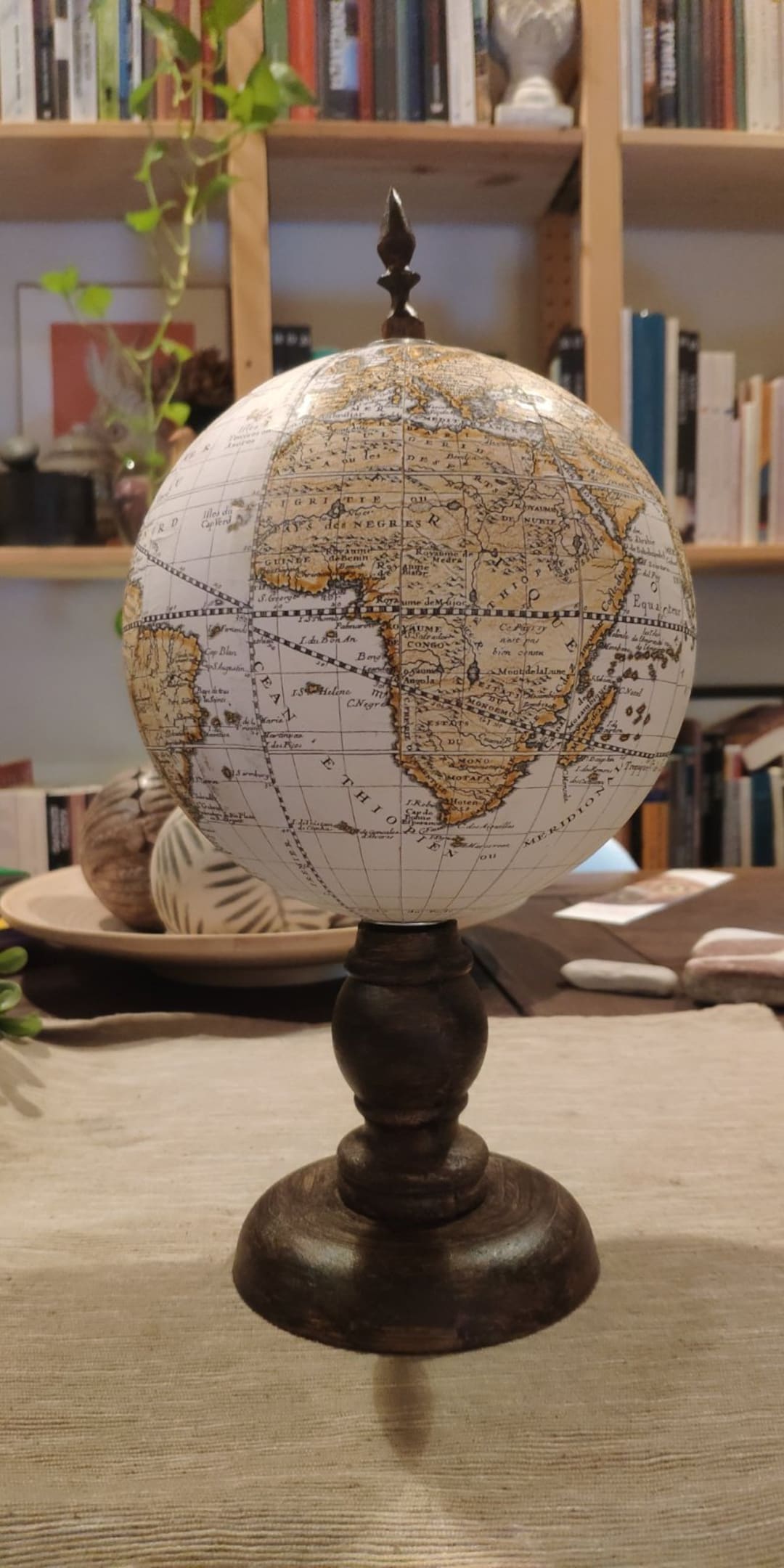 Globe Vintage Terrestrial, Handmade Globe, World Map, Desktop Globus ...