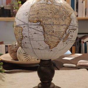 Globe Vintage Terrestrial, Handmade Globe, World Map, Desktop Globus ...