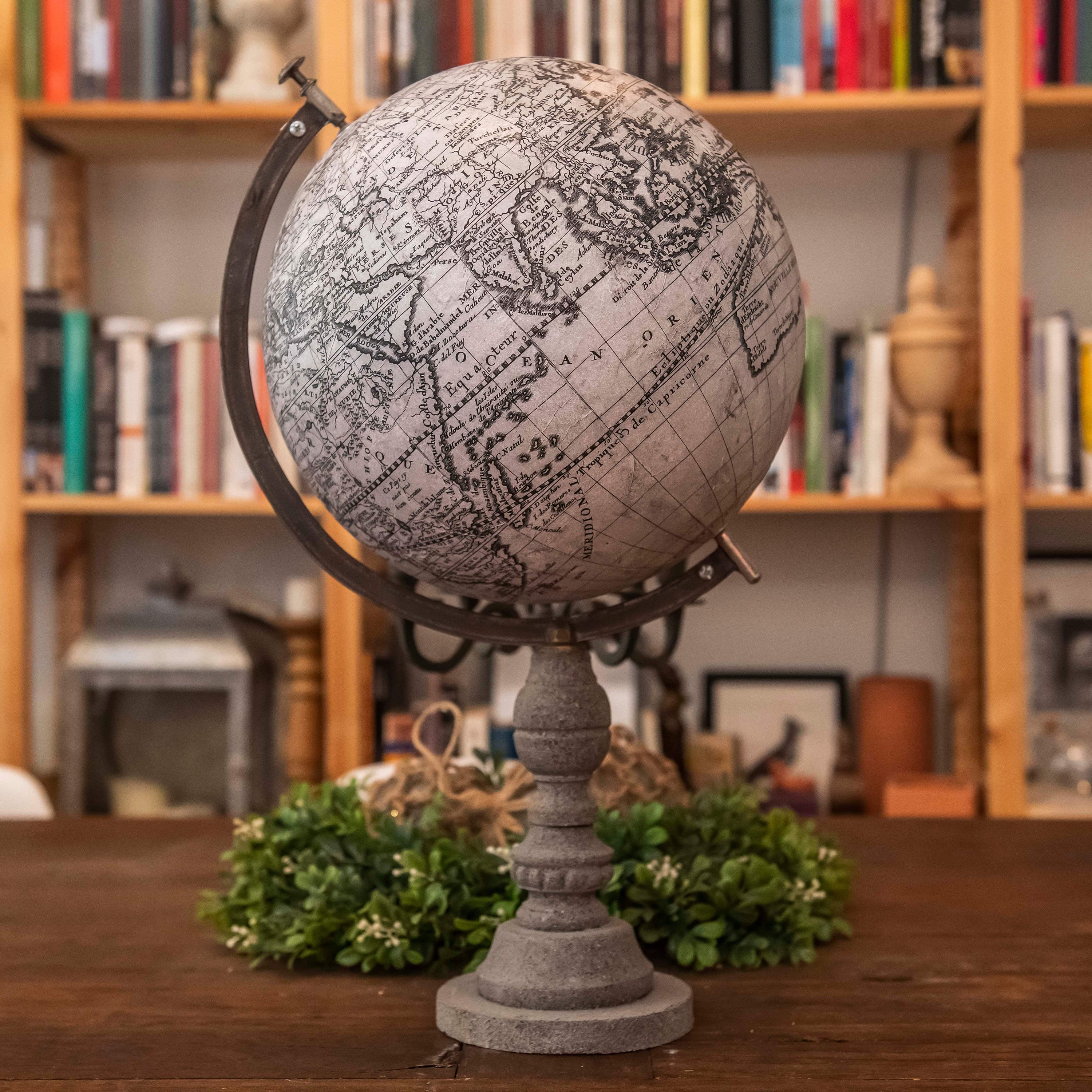 Handmade Globe Vintage Globe Terrestrial World Map, Desktop Globus ...