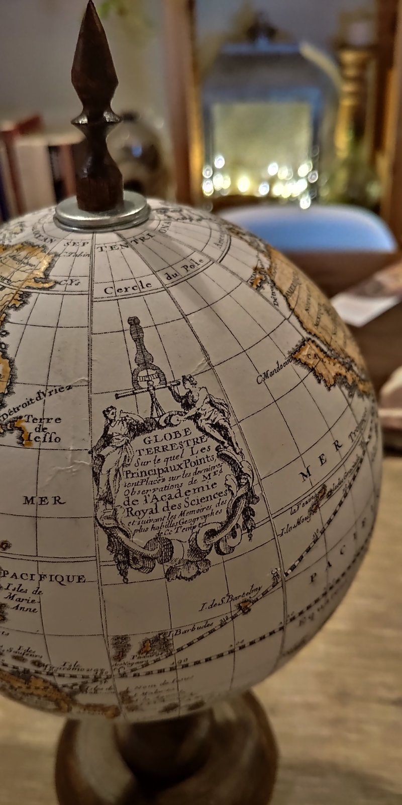 Globe Vintage Terrestrial, Handmade Globe, World Map, Desktop Globus ...