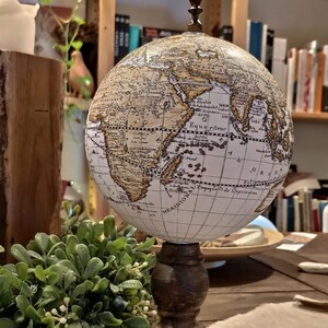 Globe Vintage Terrestrial, Handmade Globe, World Map, Desktop Globus ...