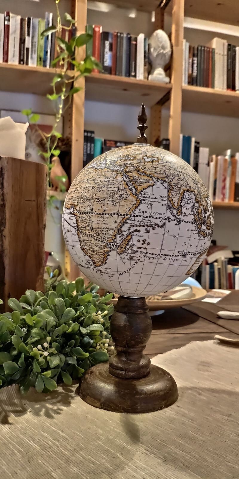 Globe Vintage Terrestrial, Handmade Globe, World Map, Desktop Globus ...
