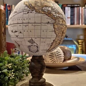 Globe Vintage Terrestrial, Handmade Globe, World Map, Desktop Globus ...