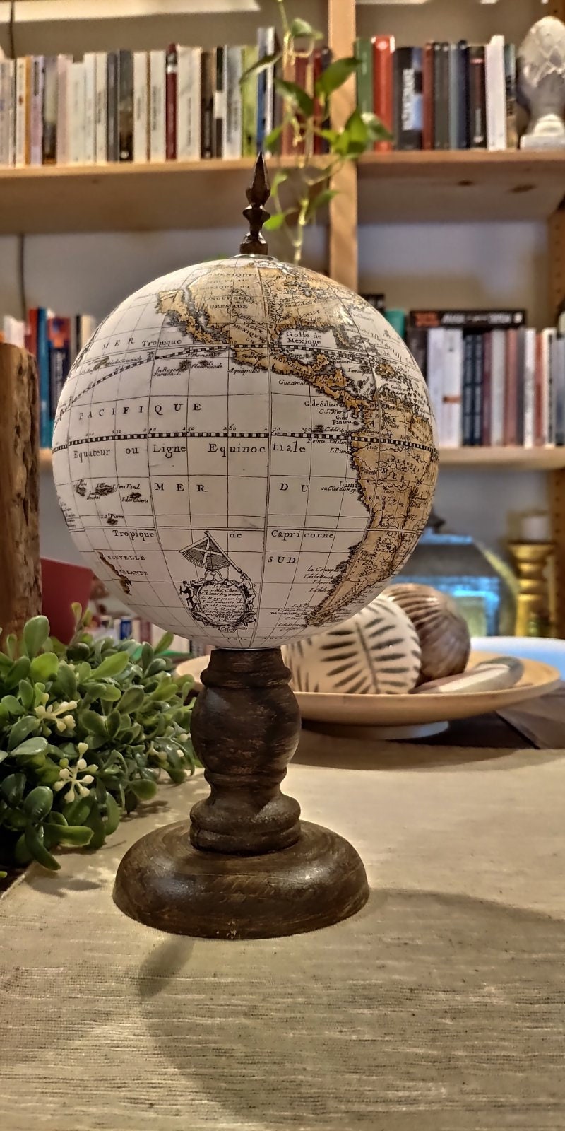 Globe Vintage Terrestrial, Handmade Globe, World Map, Desktop Globus ...