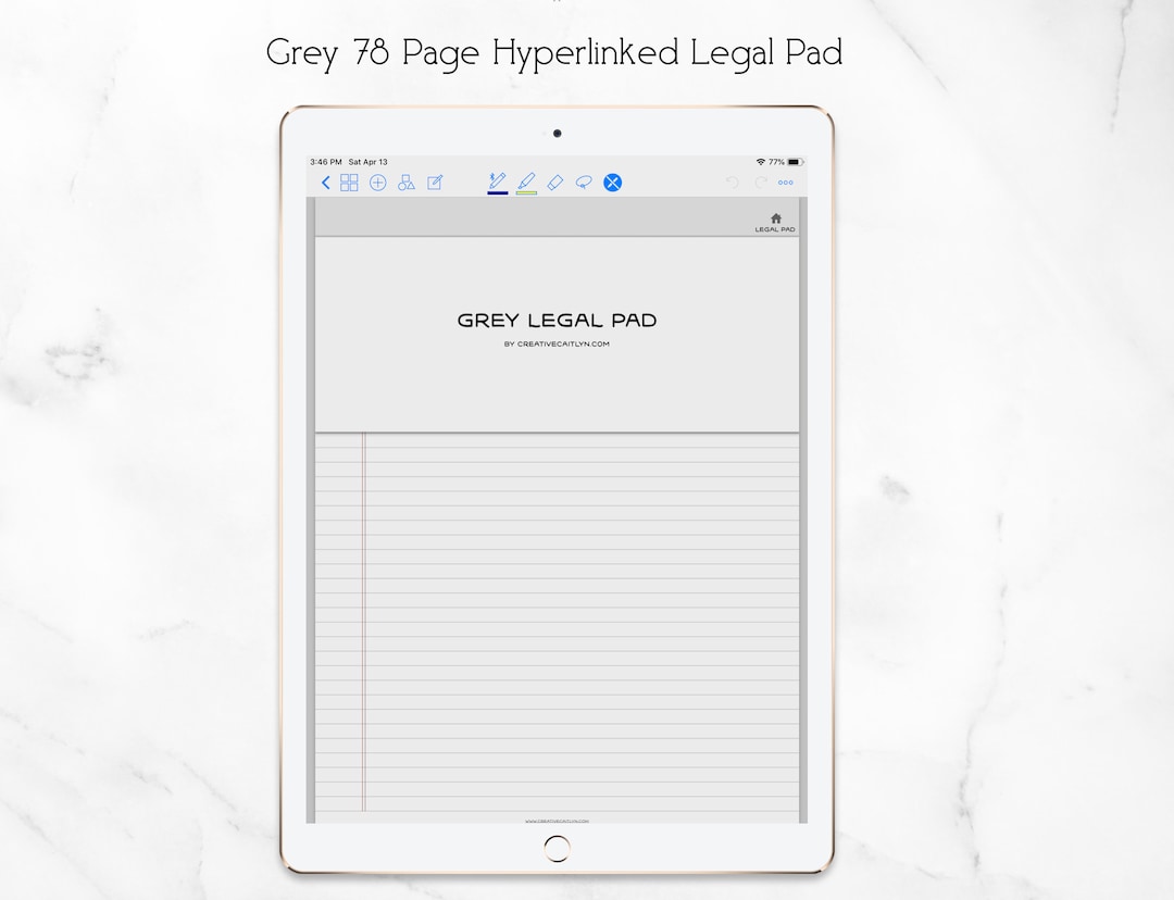 Digital Legal Pad PDF Goodnotes Hyperlinked Grey - Etsy