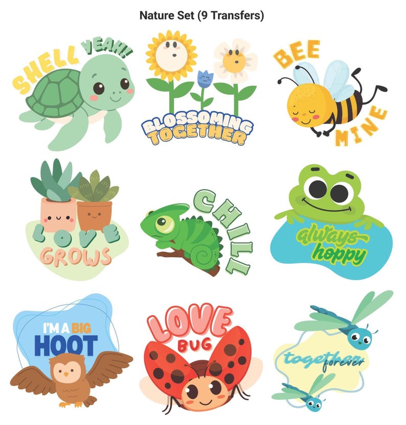 Iron-on Vinyl Designs for Baby Onesies | 9 Transfer Decals | Baby ...