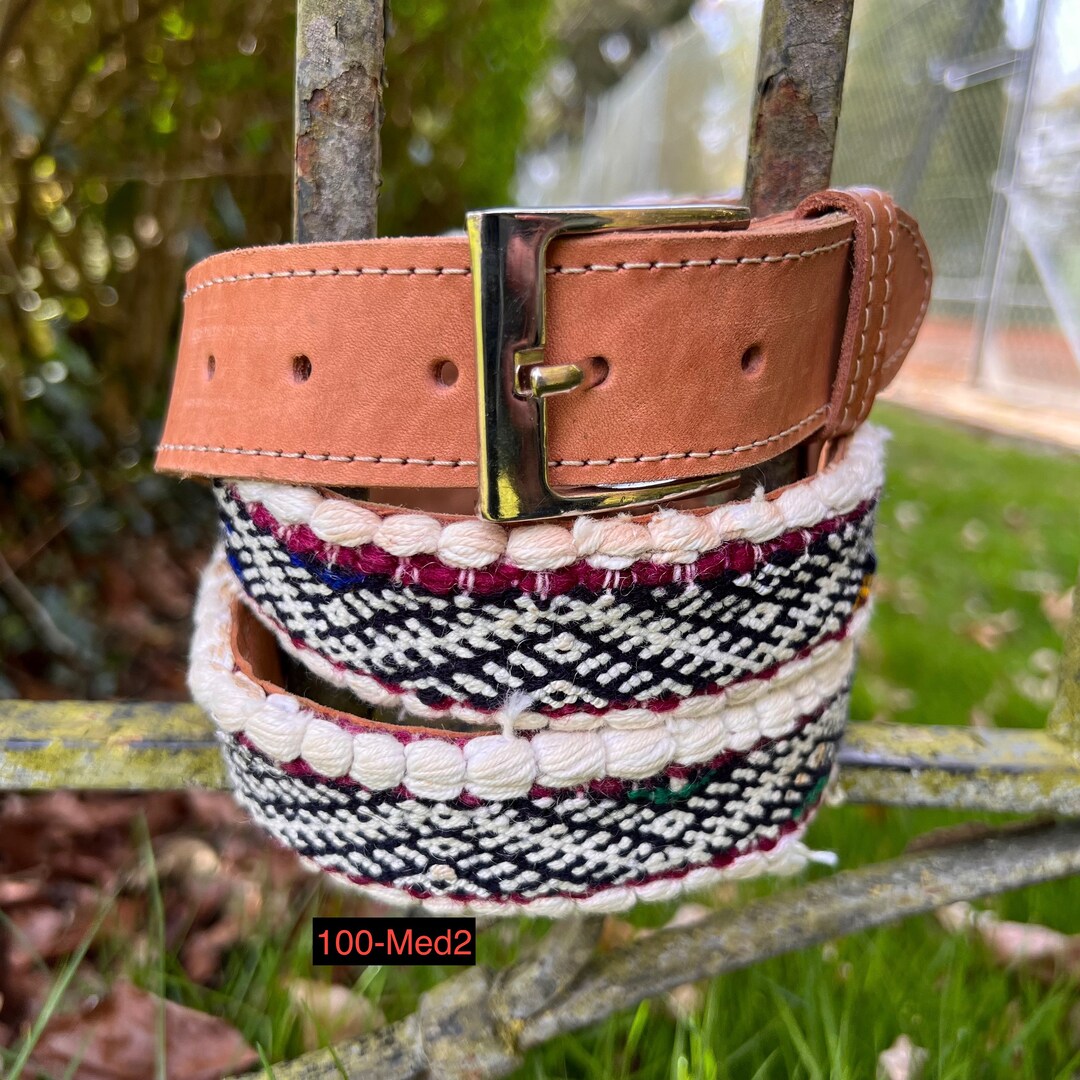 40 XL Leather Belt 38-43 97-110cm X Large Kilim Carpet Handmade ...