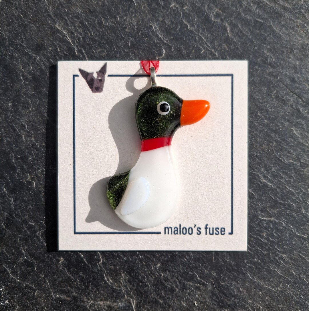Fused Glass Duck Christmas Tree Decoration - Etsy