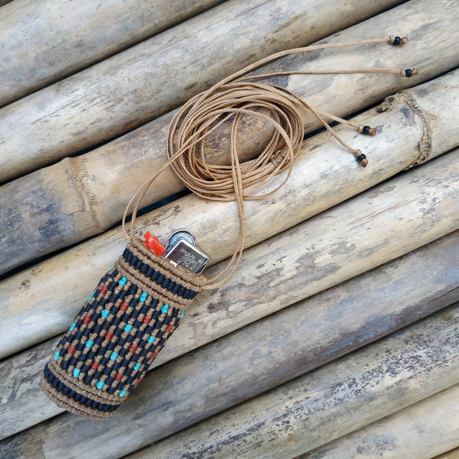 Macrame Lighter Necklace, Handmade Lighter Case, Lighter Holder, Ethnic ...