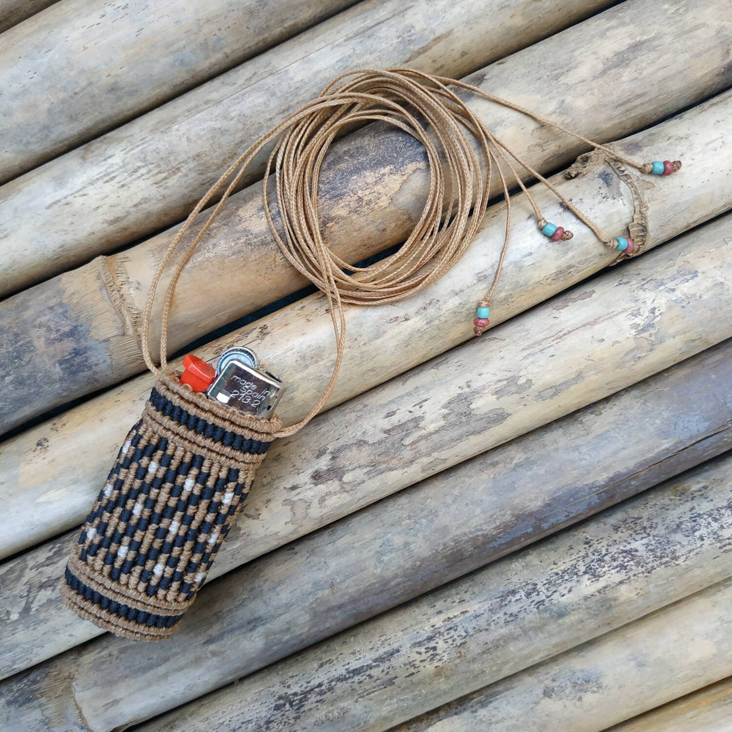 Macrame Lighter Necklace, Handmade Lighter Case, Lighter Holder, Ethnic ...