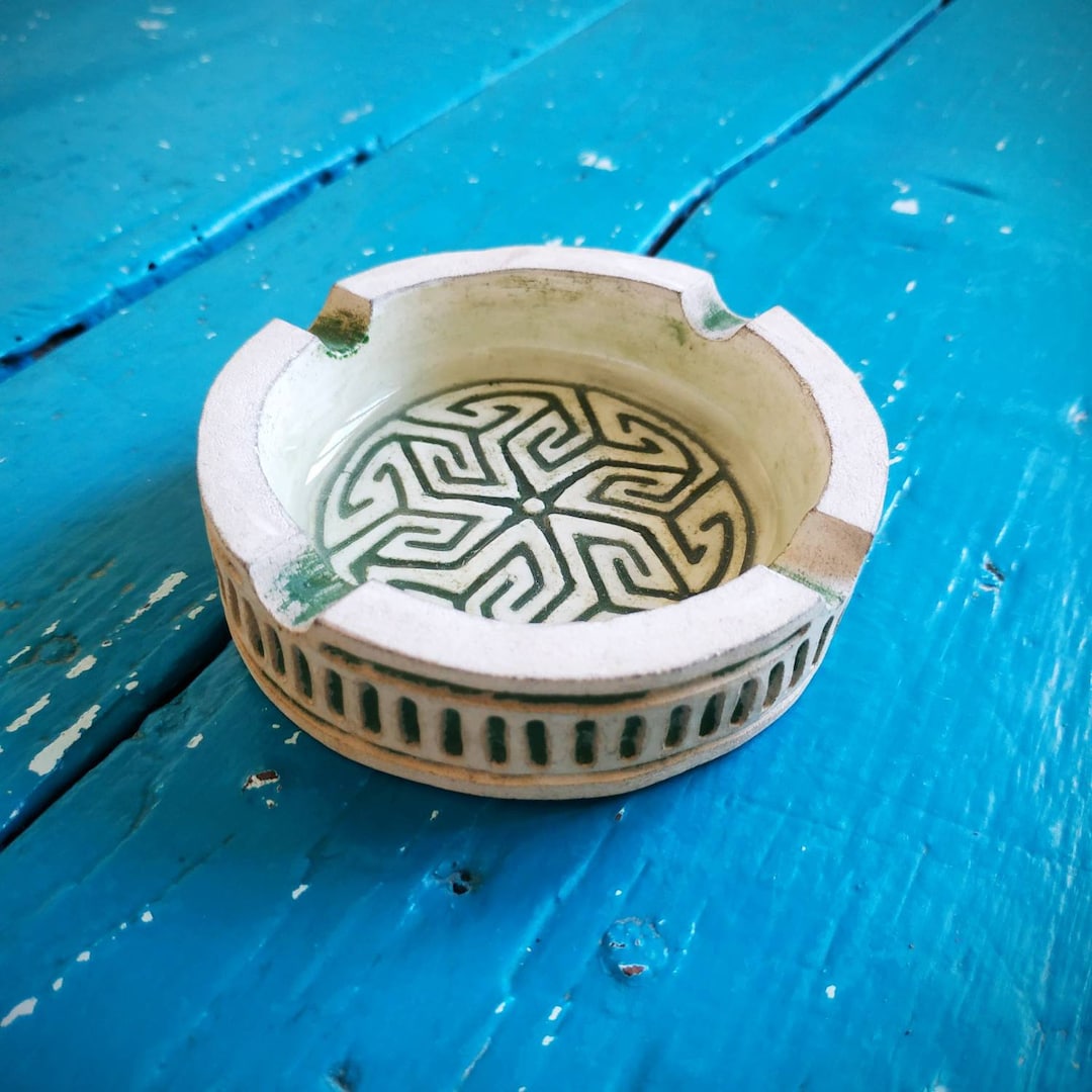 Ceramic Ashtray, Handmade Ashtray, Engraved Ashtray, Tribal Ashtray ...