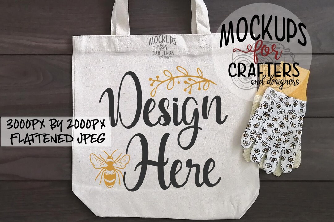 Tote Bag MOCK-UP, Gardening, Bees Cricut, Silhouette, - Etsy