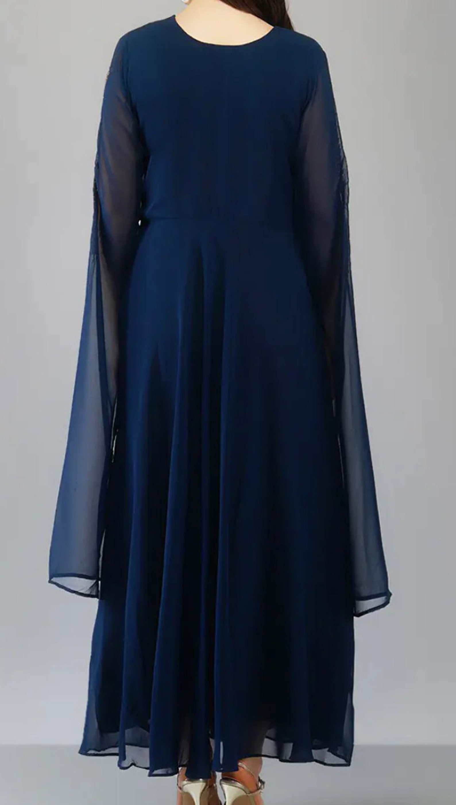 Navy Blue Indowestern Dress/asian Tunic - Etsy