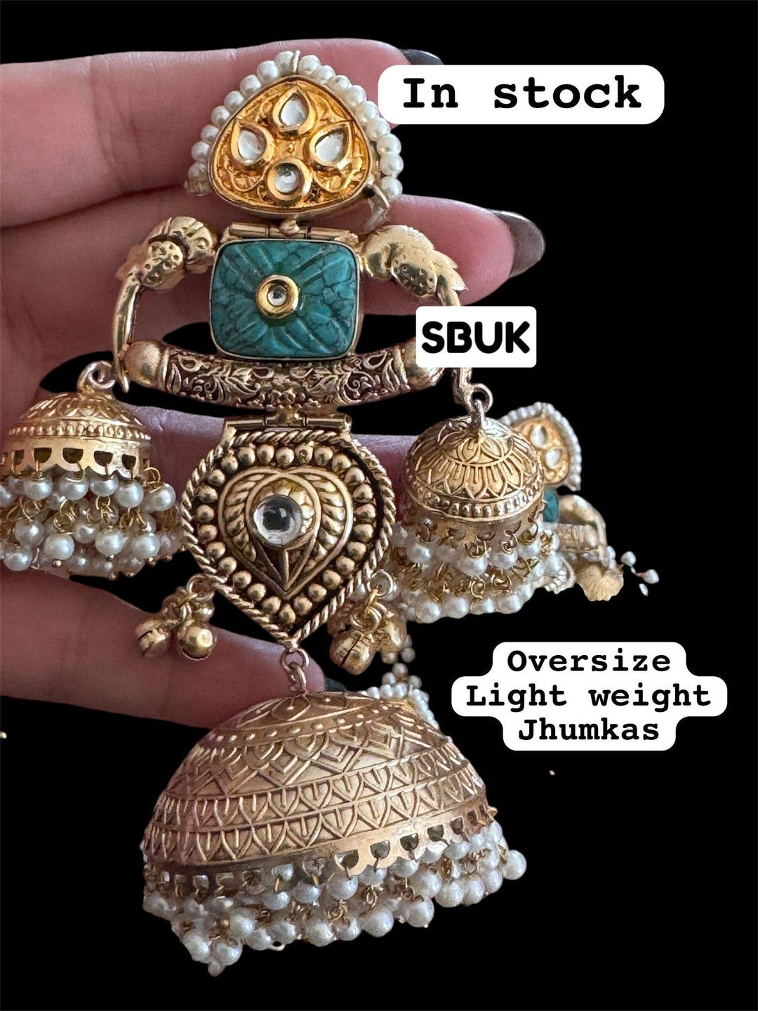 Big Jhumkas/ Oversize Jhumkas/gold Finish Earrings - Etsy