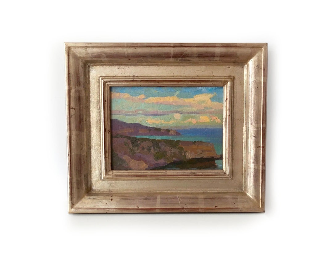 Californian Impressionist Coastal Ocean View Oil Painting American ...