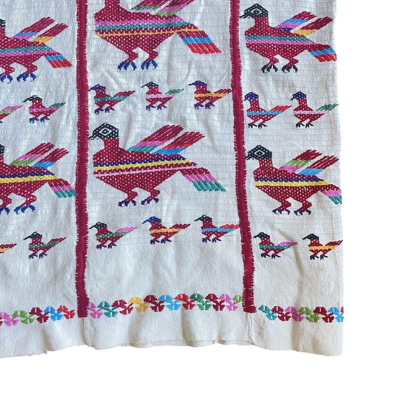 Vintage Handwoven Chinantec Oaxaca Huipil Tunic With Bird Motif ...