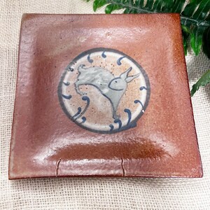 Vintage Art Studio Stoneware Clay Pottery Glazed Rabbit Bowl & Plate ...