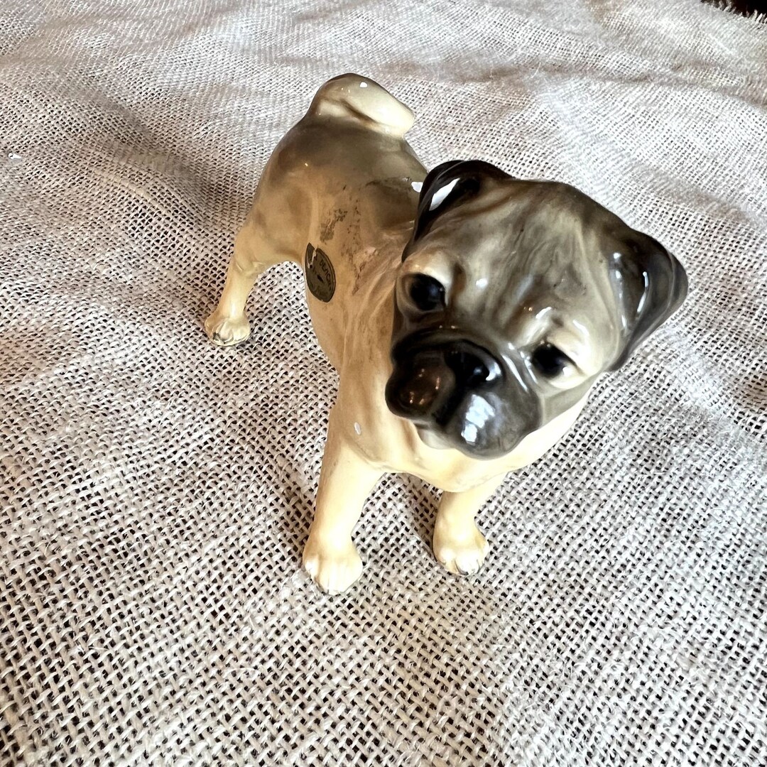 Vintage 1940's Morten's Pug or Boxer Ceramic Dog Figurine - Etsy