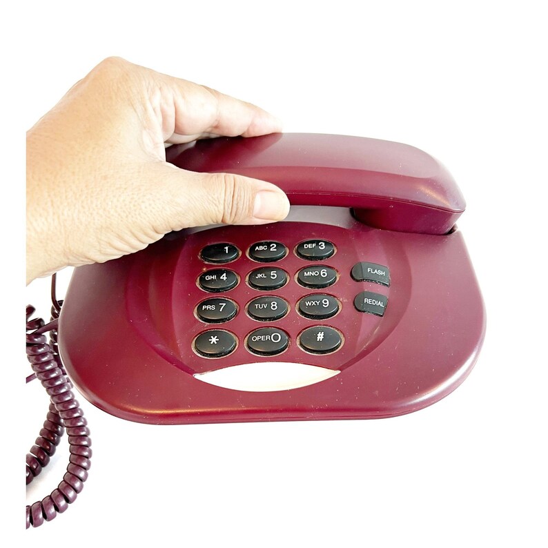 Vintage Retro Art Deco 1980's Radio Shack Purple Burgundy Landline ...