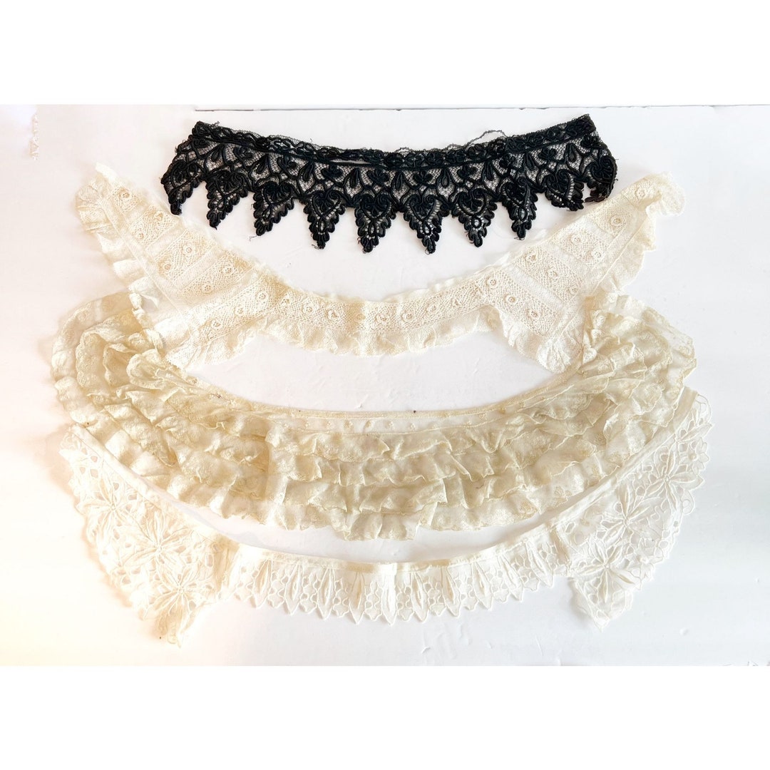 4 Antique Victorian Lace Collars / Lot / Cottage Core Accessory - Etsy
