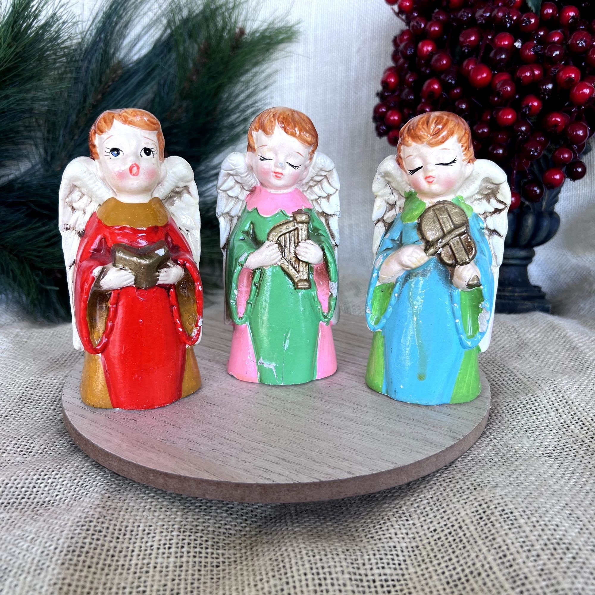 3 Vintage Inarco Made in Japan Ceramic Neon Chalkware Singing ...