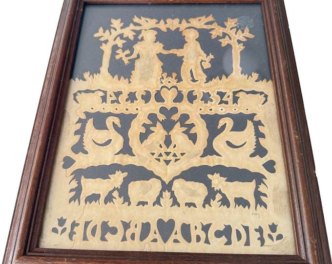 Vintage German Scherenschnitte Folk Art Paper Cut Silhouette Framed - Etsy