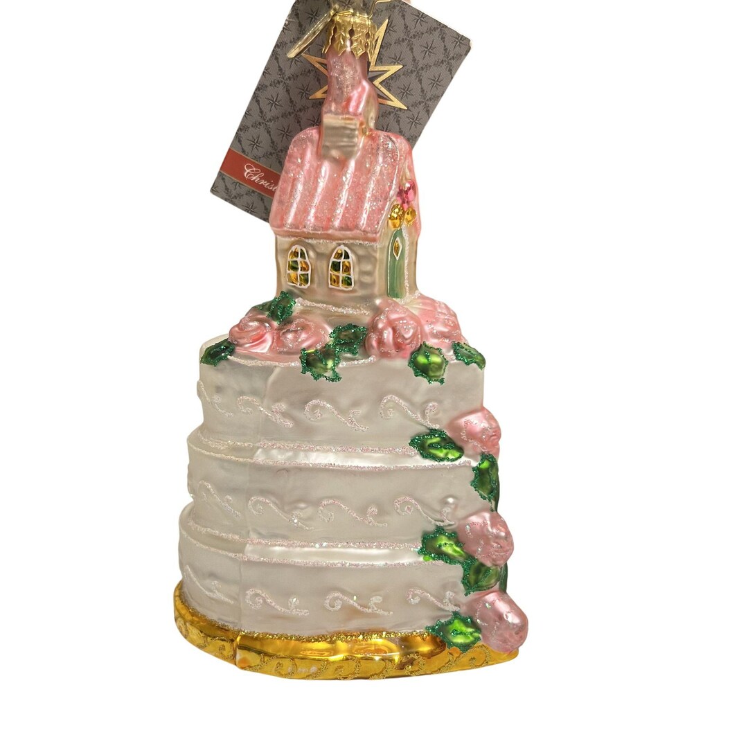 Christopher Radko "a Slice of Heaven" Just Married Cake Ornament ...