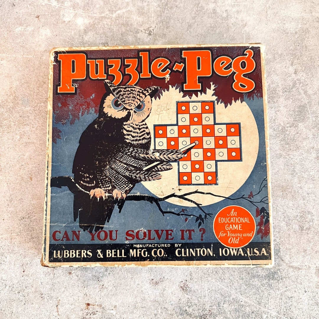 Vintage Halloween Decor 1929 Puzzle-peg the Great Solitaire Game With ...