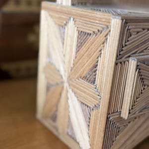 Rare Large Vintage Prison, Folk, Tramp Art Matchstick Jewelry Vanity ...