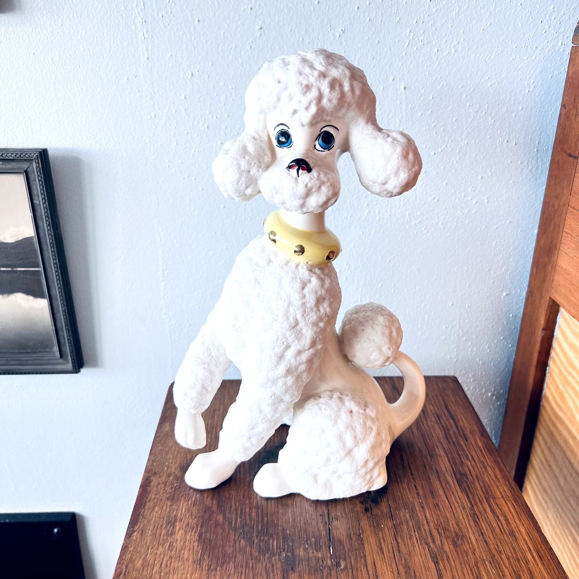 Standing Ceramic Poodles With Rhinestones