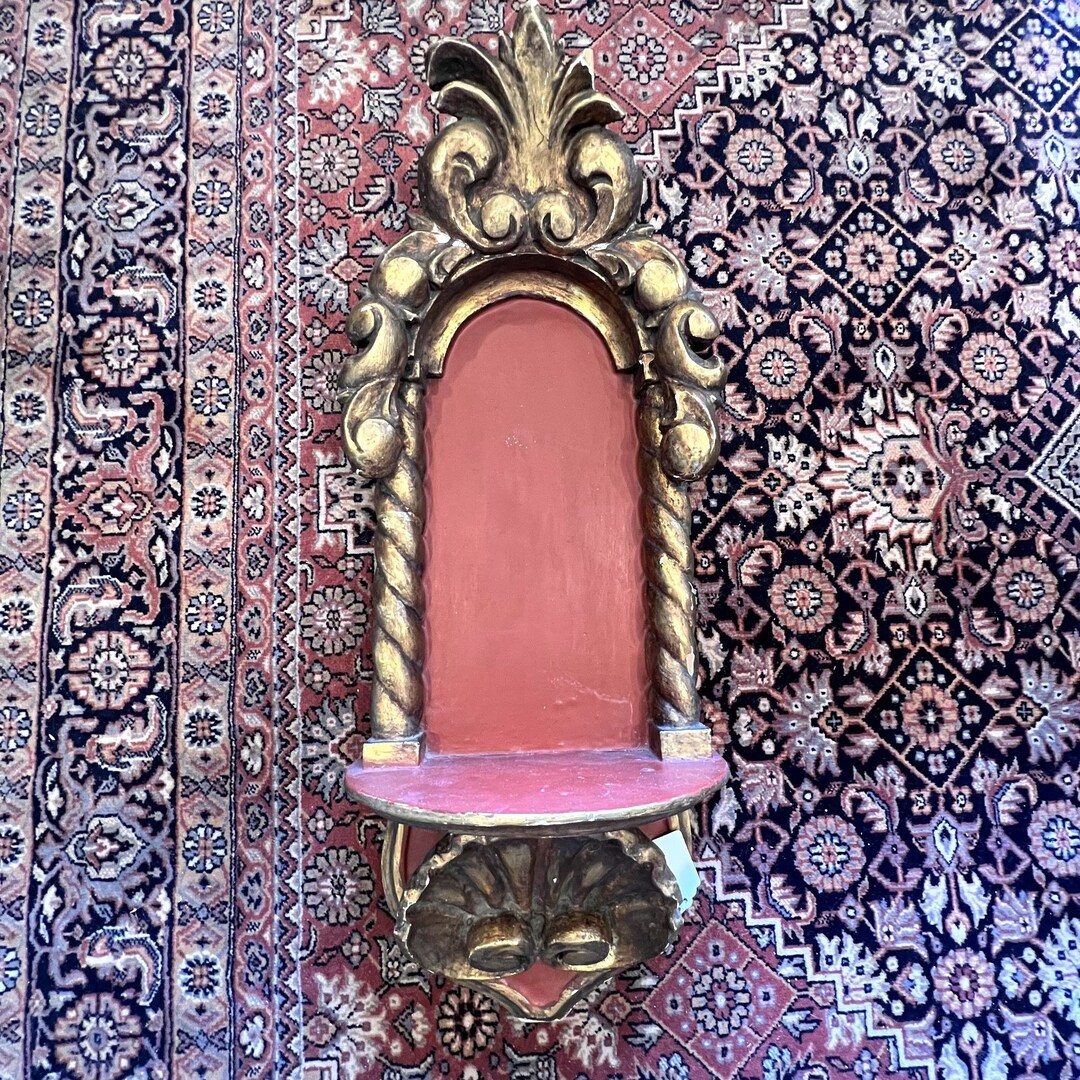 Antique Gold Carve Wood Wall Shrine, Catholic Chapel, Victorian Chapel ...