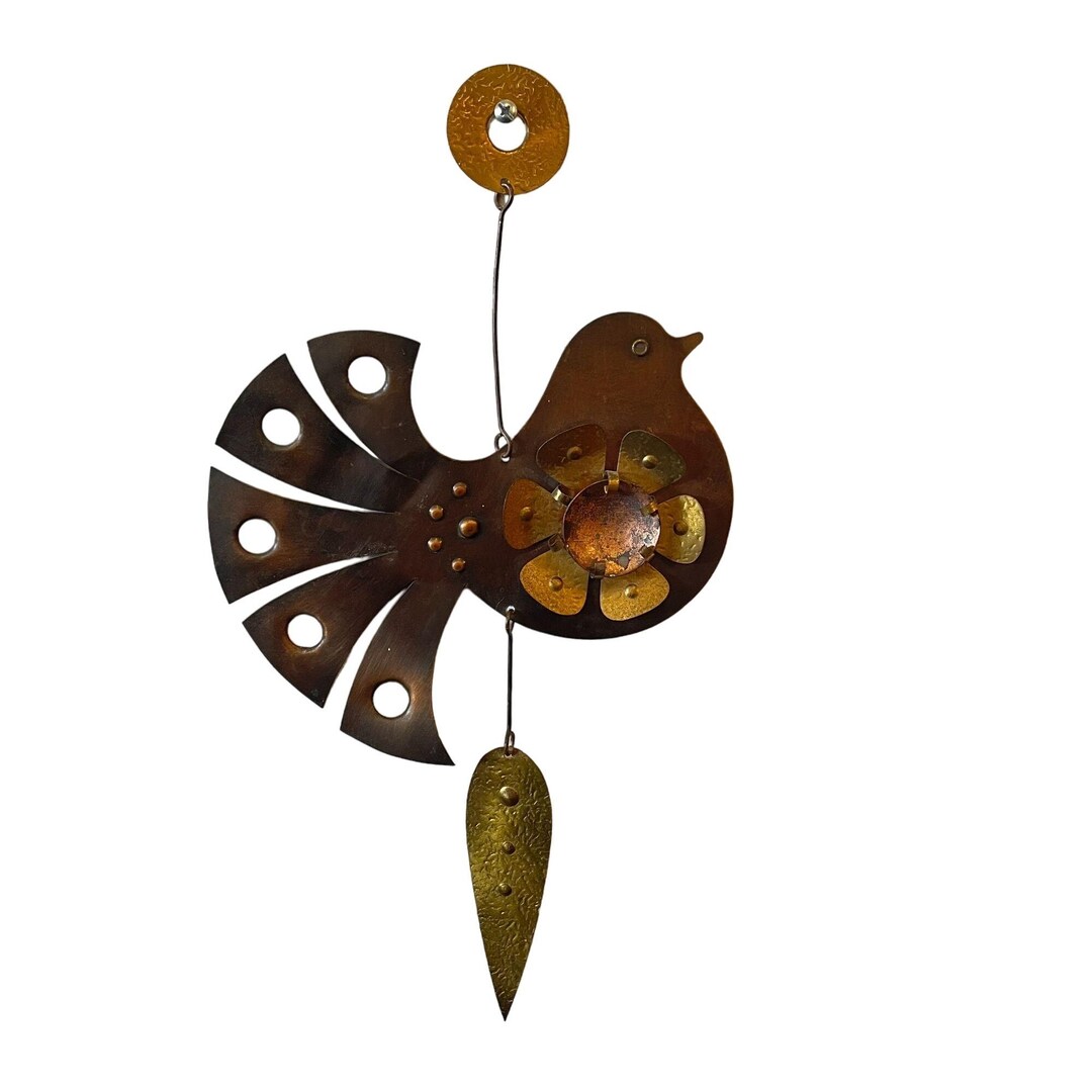Vintage Mid Century Modern Chilean Style Hanging Bird Decor With Mixed ...
