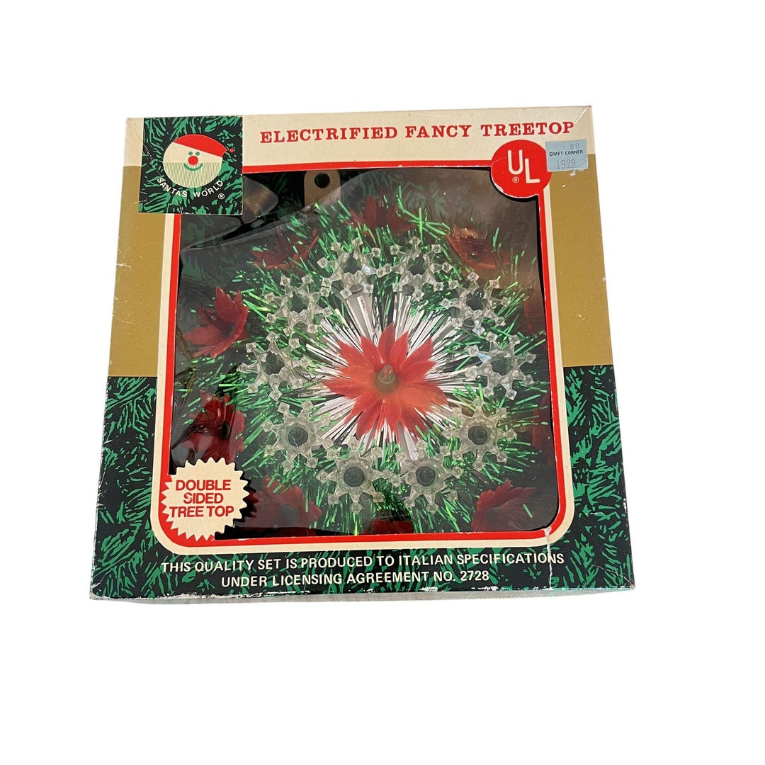 Vintage NEW Electrified Fancy Treetop Double Sided Christmas Decoration ...