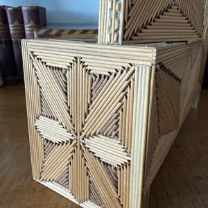 Rare Large Vintage Prison, Folk, Tramp Art Matchstick Jewelry Vanity ...