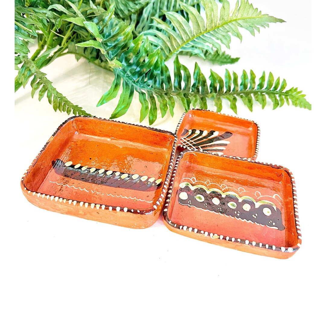 Vintage Set of 3 Mexican Terracotta Pottery Nesting Trays - Etsy